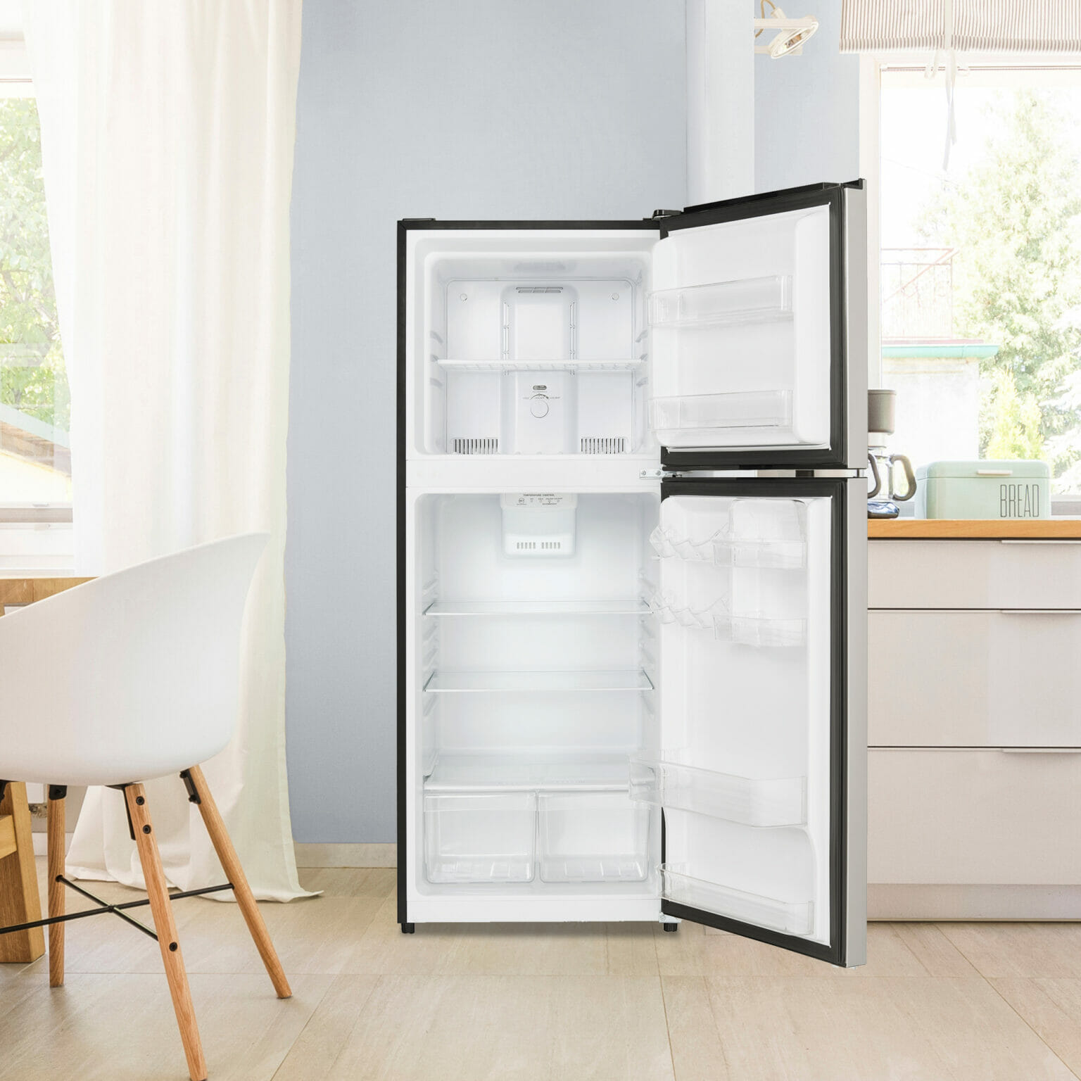 Danby 10.0 cu. ft. Top Mount Apartment Size Fridge in Stainless Steel ...