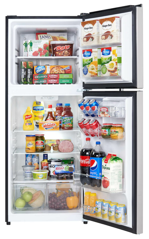 Danby 10.0 cu. ft. Top Mount Apartment Size Fridge in Stainless Steel ...